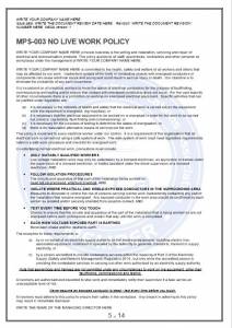 NO LIVE WORK POLICY - NECA Safety Specialists