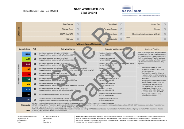 Silica SWMS - NECA Safety Specialists